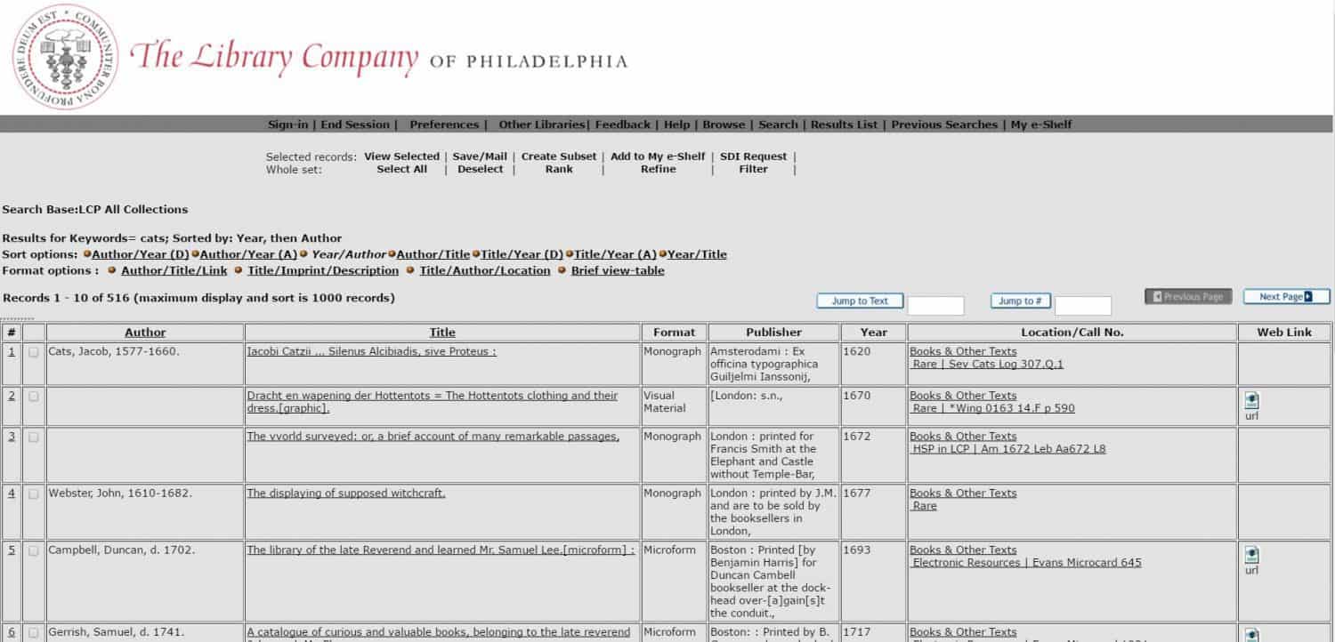 Searching the Collections – The Library Company of Philadelphia