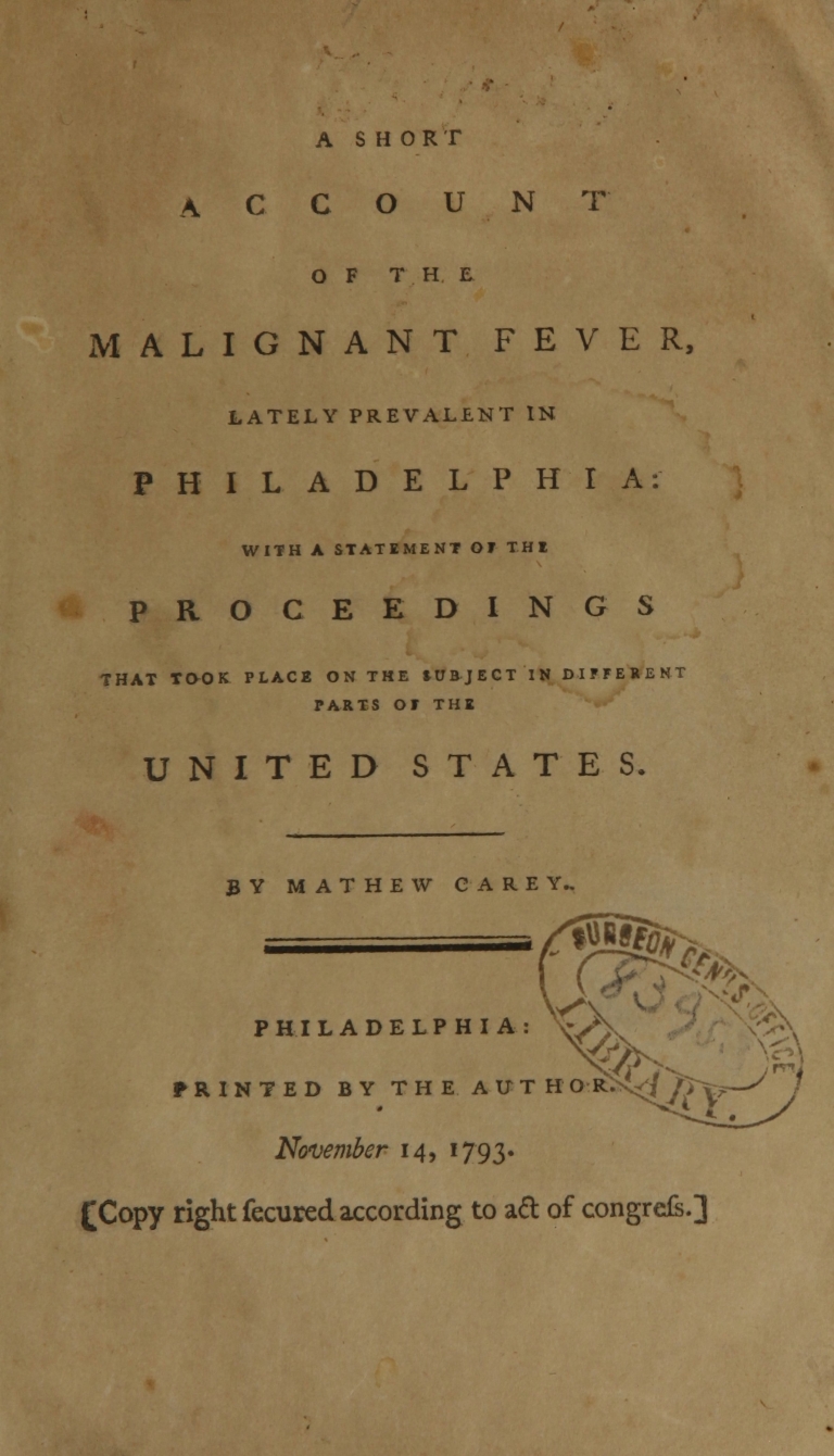 Pandemic Reading: Yellow Fever in Philadelphia – The Library Company of ...